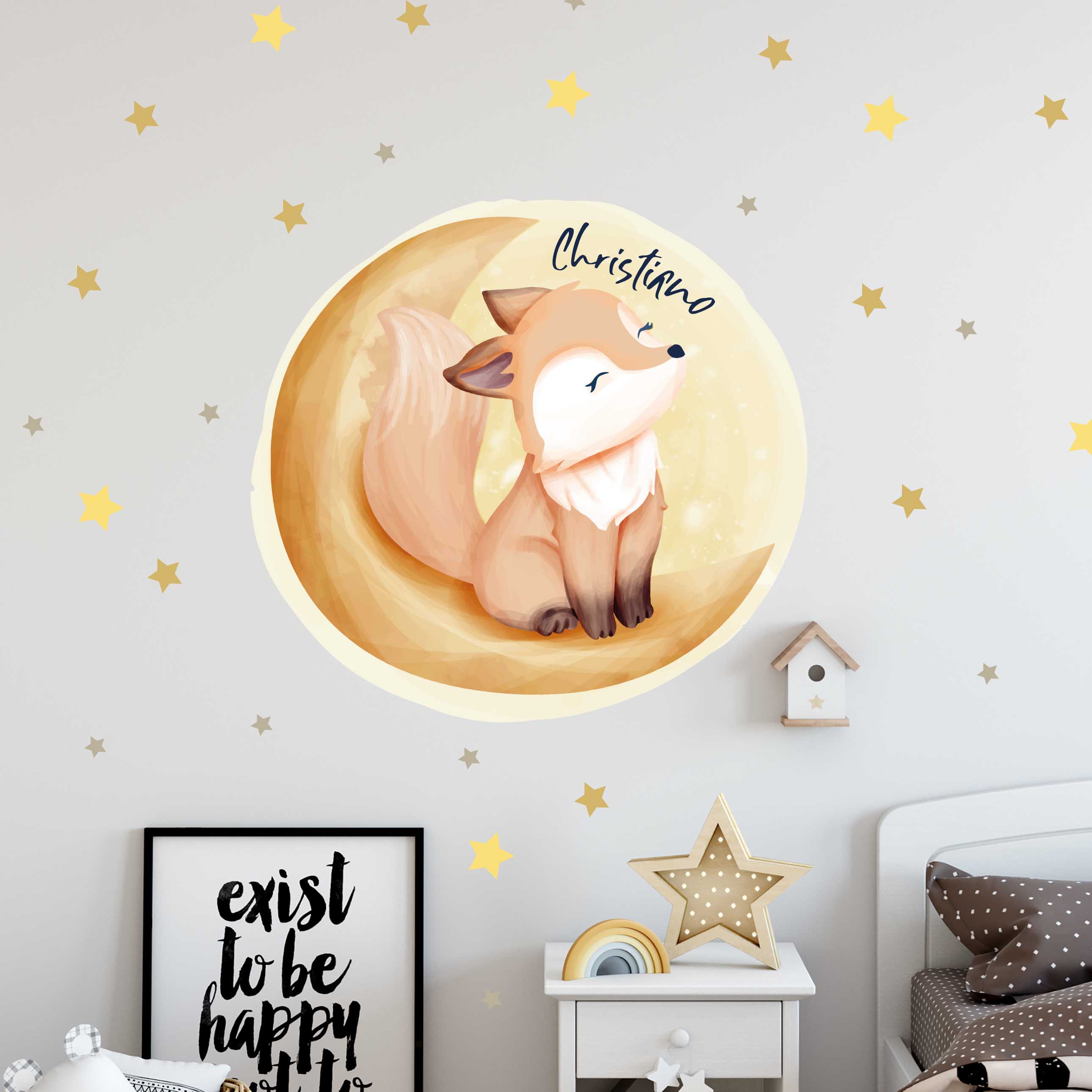 Fuchs auf dem Mond Wandtattoo RUND » Jetzt ab 14,90€ kaufen! Fuchs auf dem Mond Wandtattoo RUND » Jetzt ab 14,90€ kaufen!